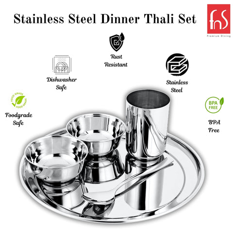 Buy Dinner Thali Set of 5 Pcs (Plain) Online