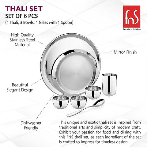 Buy FnS Stainless Steel Dinner Thali Set Online